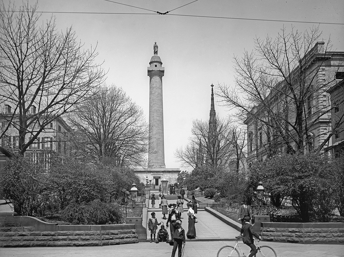 Then and Now: Washington Monument - Baltimore Magazine